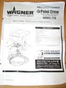 WAGNER PAINT CREW AIRLESS PAINT SPRAYER MODEL 770** | eBay