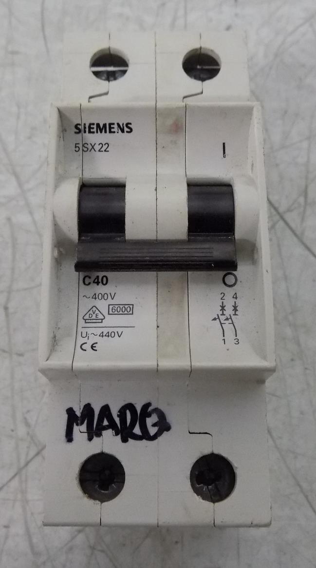 SIEMENS C40 480VAC 2P CIRCUIT BREAKER 5SX22 | eBay