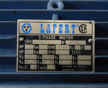 LAFERT 3-PHASE 7.5HP 5.5kW AC MOTOR ST 112/4