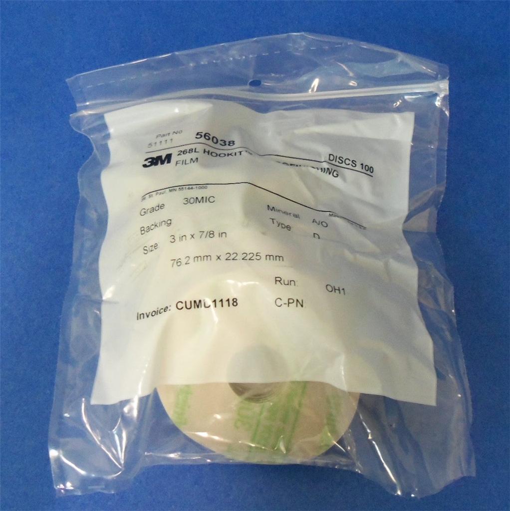 3M 51125 42466 268L Microfinishing Film PSA Disc 7" Diameter 30 Micron ...