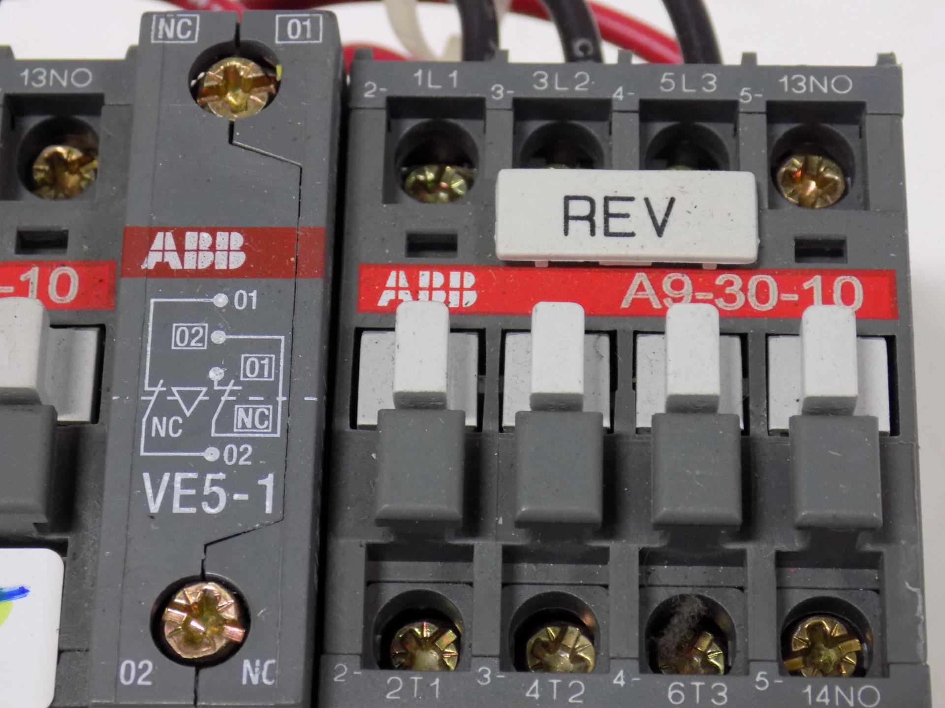 ABB REVERSING CONTACTOR A9-30-10 WITH AUX VE5-1 | eBay