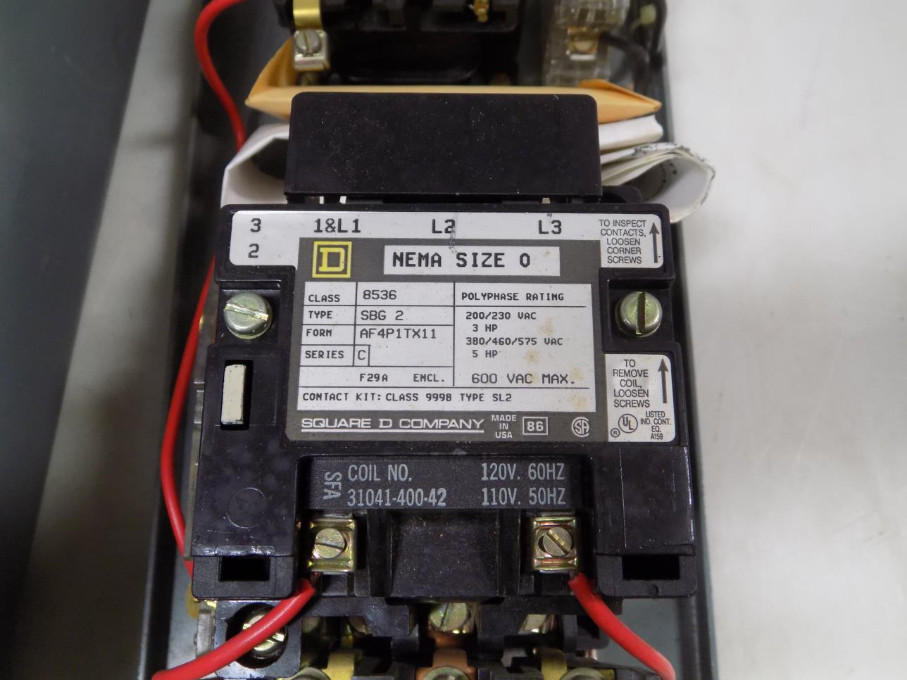Square D Motor Starter Overload Chart