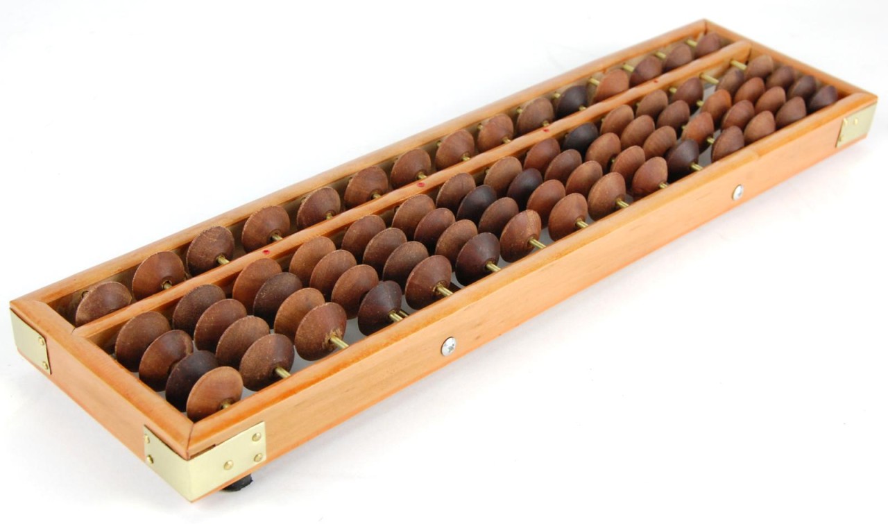 WOOD ABACUS Chinese Rustic Calculator Brass Accents NEW | eBay