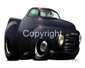 1950 Studebaker R2 Pickup Truck Cartoon Tshirt 6787 Automotive Car Art ...