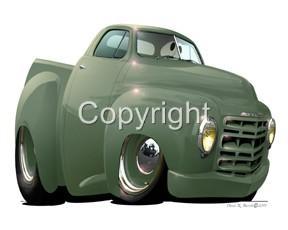 1950 Studebaker R2 Pickup Truck Cartoon Tshirt 6787 Automotive Car Art ...