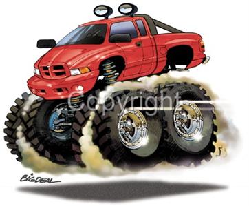 Dave Deal Dodge RAM Pickup Cartoon T-Shirt #4077 off road auto art | eBay