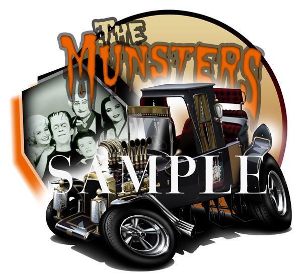 Munsters Hot Rod Koach Dragster WALL GRAPHIC DECAL MAN CAVE ROOM MURAL ...