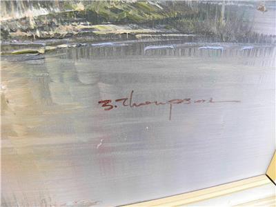 VINTAGE FLORIDA OIL PAINTING OF THE EVERGLADES BY J THOMPSON LISTED ...