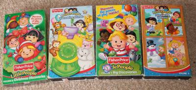 Fisher Price Little People 4 VHS "Big Discoveries","Discovering Seasons ...