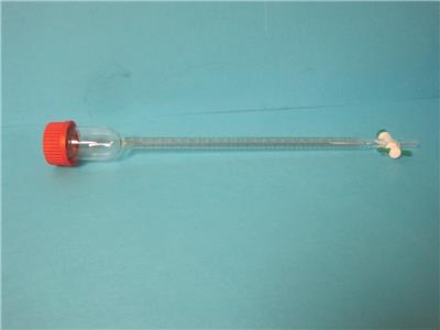 FRIT CHROMATOGRAPHY GLASS COLUMN W/ GL45 RED LID FRITTED LABORATORY LAB ...