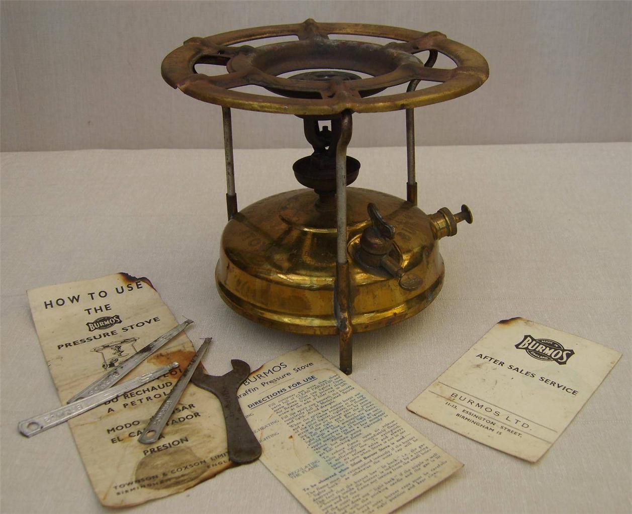 VINTAGE LARGE BURMOS PARAFFIN PRESSURE CAMPING COOKING STOVE | eBay