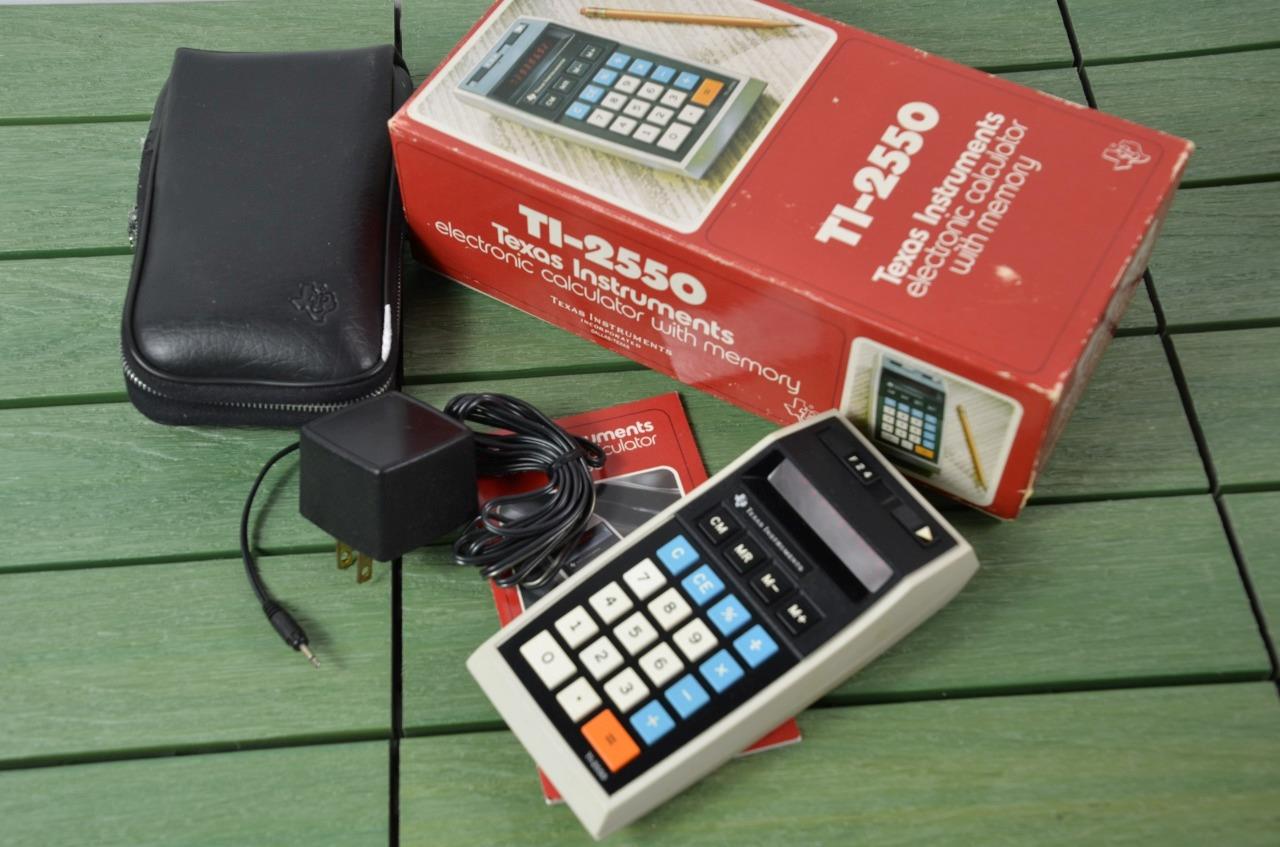 Vintage TI-2550 Calculator w/ Red LED Display with Box Parts Only | eBay
