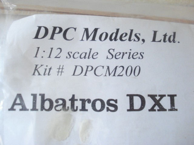 *DPC MODELS* ALBATROS DXI FREE FLIGHT MODEL AIRPLANE KIT* Factory ...