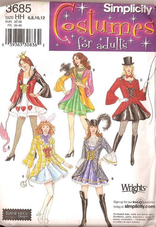 Misses Adult Halloween Costume Simplcity Sewing Pattern & Sexy Flirty ...