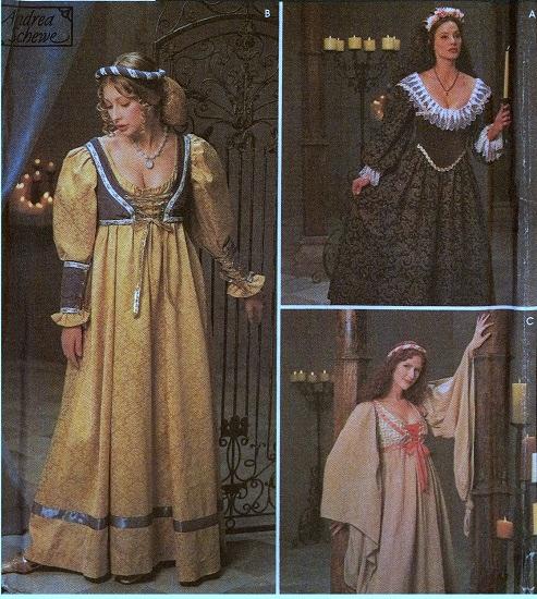 Renaissance Costume Historical OOP Simplicity Sewing Pattern Ladies ...