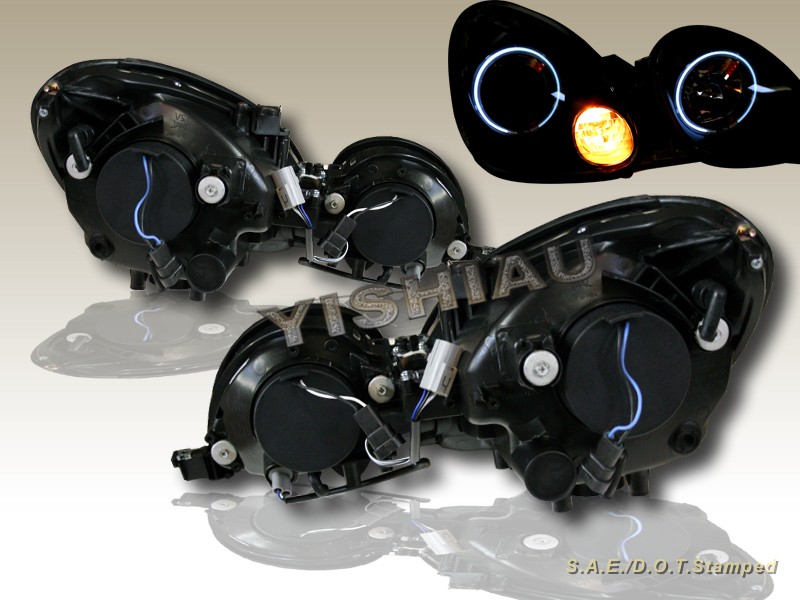 Sell 98-05 Lexus GS 300/400/430 Black Projector Headlights Twin Halo ...