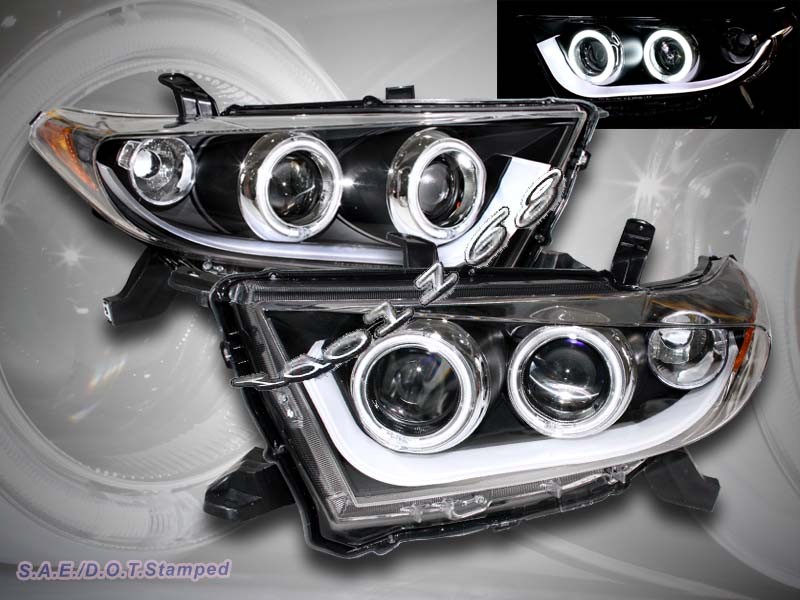 Purchase 11-12 TOYOTA HIGHLANDER TWO HALO CCFL PROJECTOR HEADLIGHTS ...