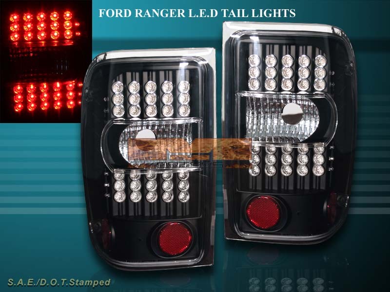 Find 01-11 FORD RANGER LED L.E.D BLACK TAIL LIGHTS REAR LAMPS ASSEMBLY ...