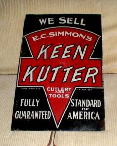 1920's Keen Kutter porcelain flange display sign, very old and good ...