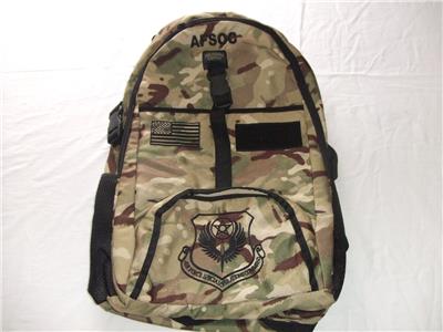 AIR FORCE AFSOC MEDIUM BACKPACK DAY PACK BOOK COMPUTER BAG CAMO ...