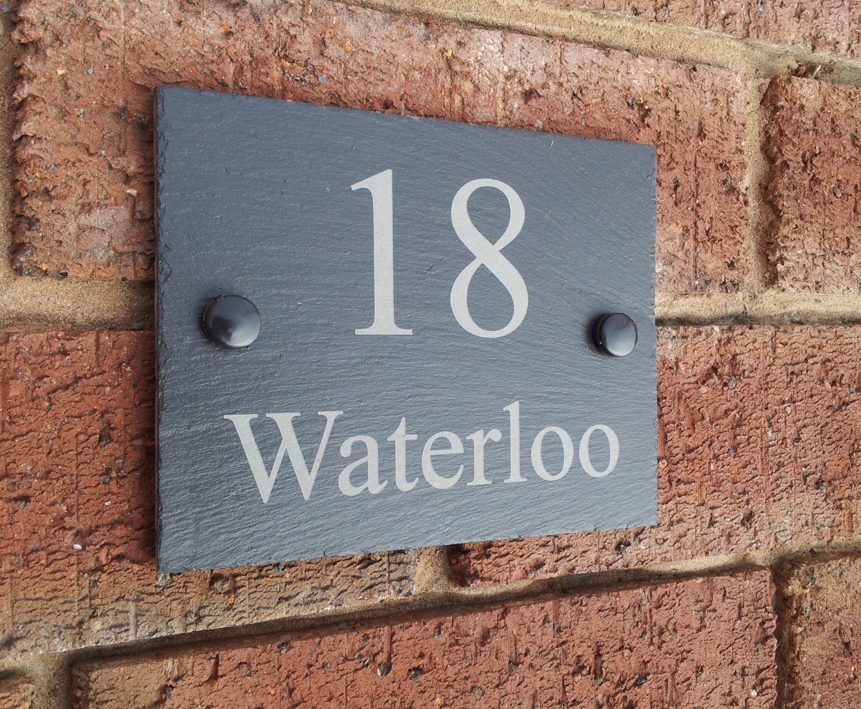 Personalised Natural Slate House Door Gate Number Sign Plaque Any Name ...