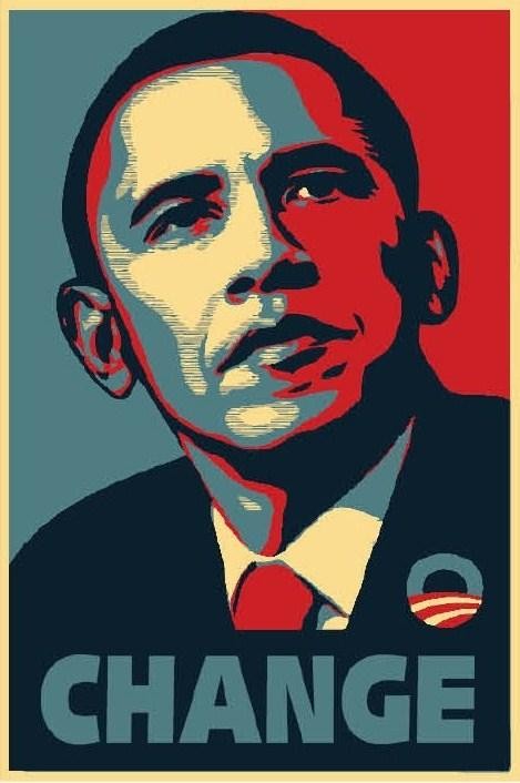 BARACK OBAMA HOPE SHEPARD FAIREY CHANGE ART POSTER | eBay