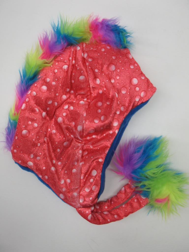 NEW Warm Winter Snow Fuzzy Rainbow Mohawk Hats Fleece Lining Kids Girls ...