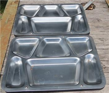 2 Vintage WW2 Military Mess Hall Food Tray Steel 1943 FPI US Army Navy ...