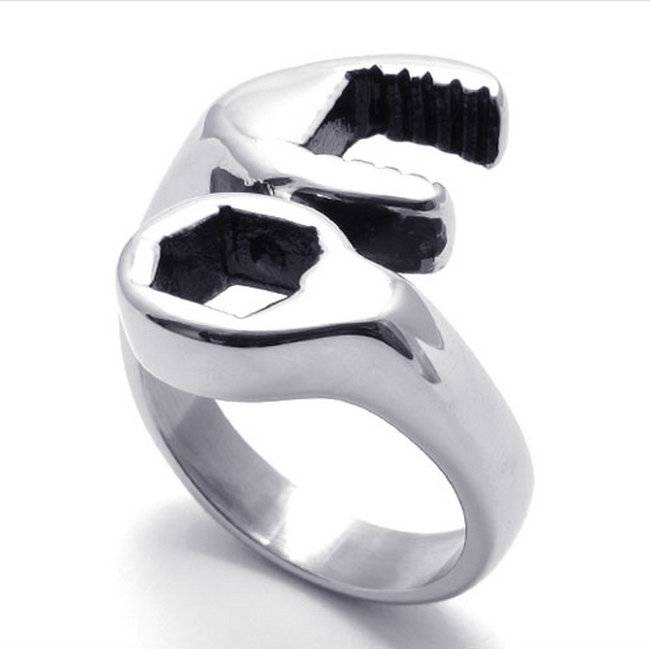 Men's Women's 316L Stainless Steel Wrench Ring Mechanic Spanner Tool ...