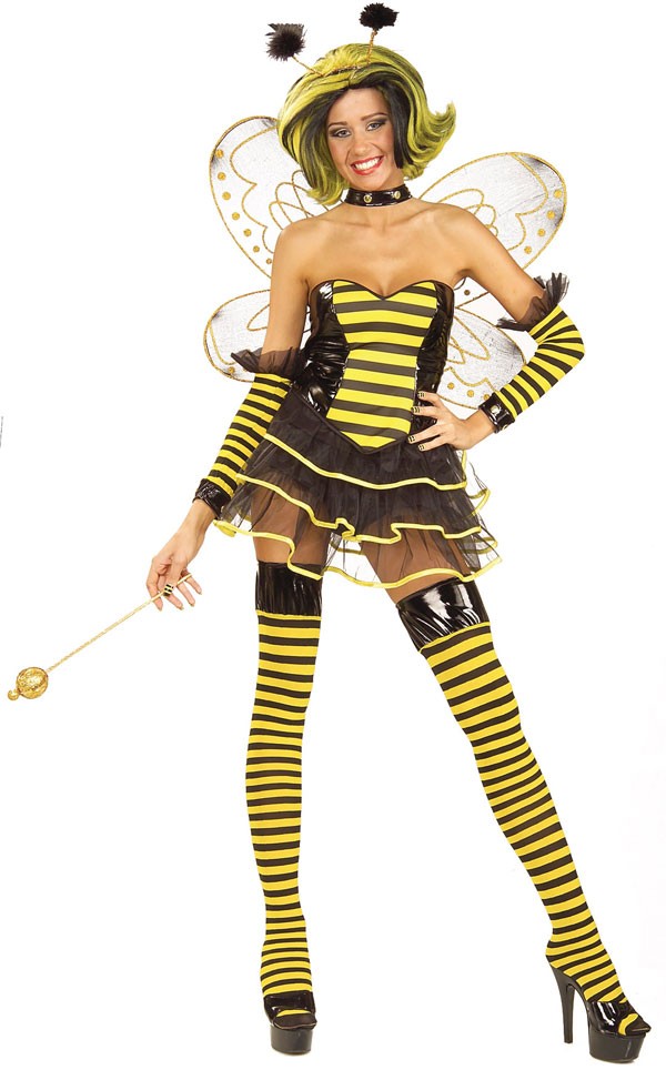 SEXY QUEEN BEE ADULT COSTUME WITH WINGS NEW SIZE 8-10 | eBay