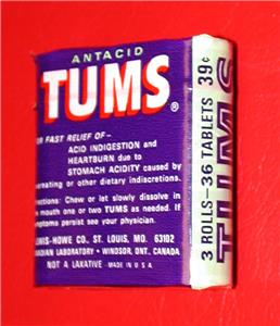 Vintage 1960's 3 PAK Sealed Rolls TUMS Antacid Tablets Old Store Stock ...