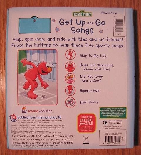 Sesame Street Elmo Musical GET UP AND GO Songs Book 0785382801 | eBay