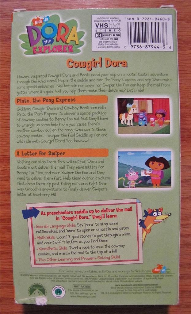 Nick Jr Dora the Explorer COWGIRL DORA VHS VIDEO | eBay