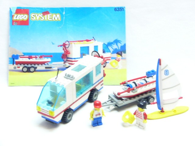 LEGO 6351 VINTAGE TOWN CITY - SURF N SAIL CAMPER - COMPLETE WITH ...