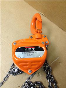 101331 3 TON JET Chain Fall 30 FT Lift 2 Fall Triple Spur Geared Hoist ...