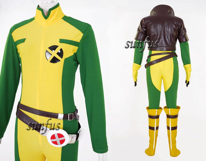 X Men Rogue Cosplay Costume Superhero Rogue Leather Jacket