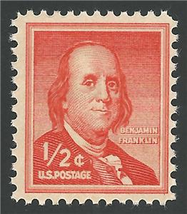 CLASSIC Benjamin Franklin 1/2 One Half Cent United States Postage Stamp ...