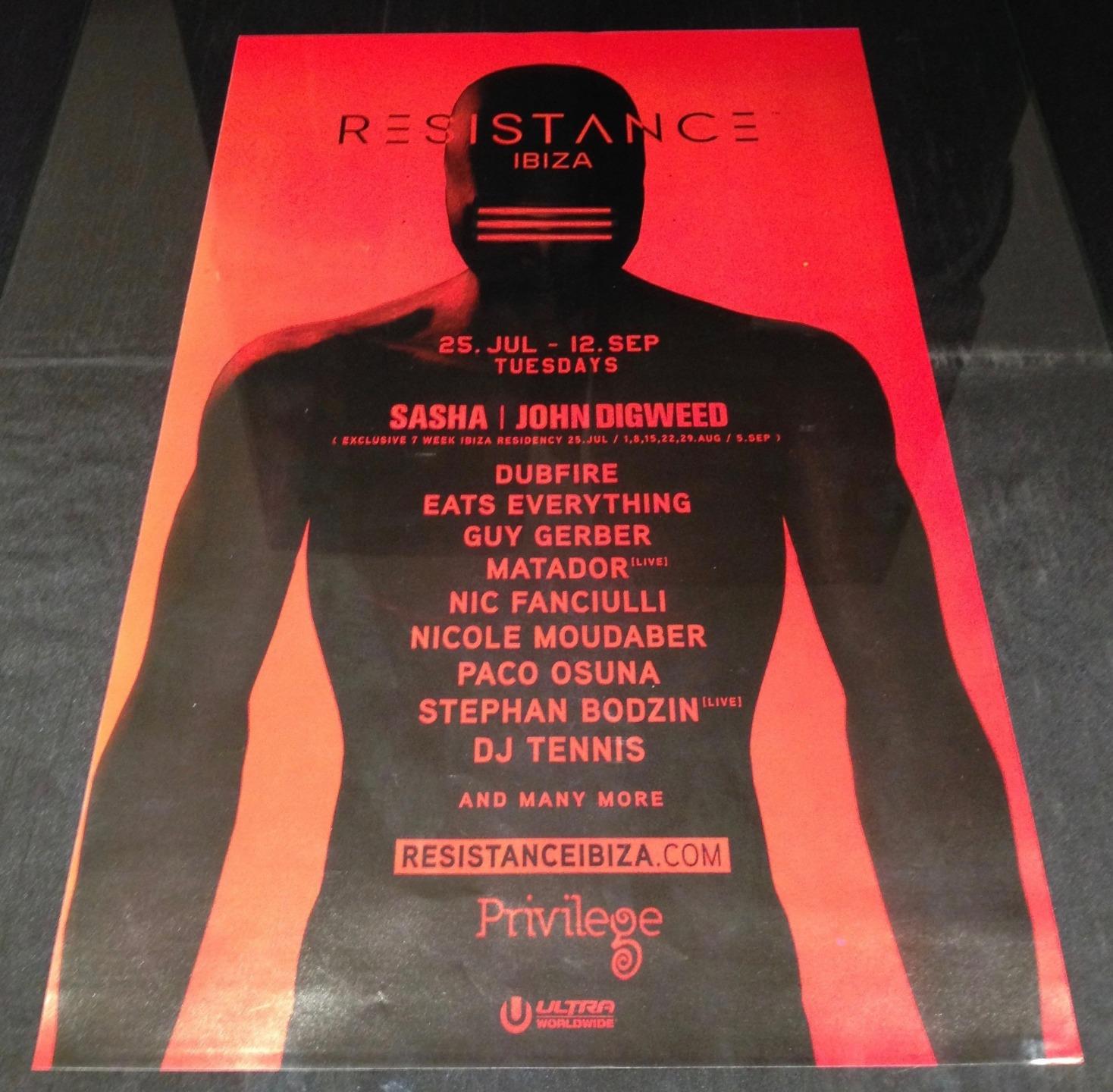RESISTANCE 2017 SASHA JOHN DIGWEED @ PRIVILEGE - IBIZA CLUB POSTERS ...