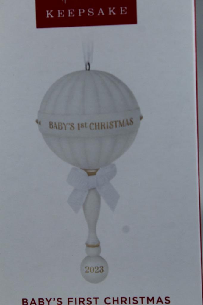Hallmark 'Baby's First Christmas' -Porcelain Baby Rattle 2023 Ornament ...