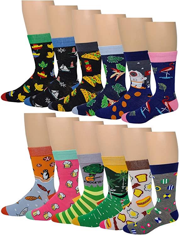 12 Pairs Men Assorted Fancy Colorful Fashion Design Dress Socks | eBay