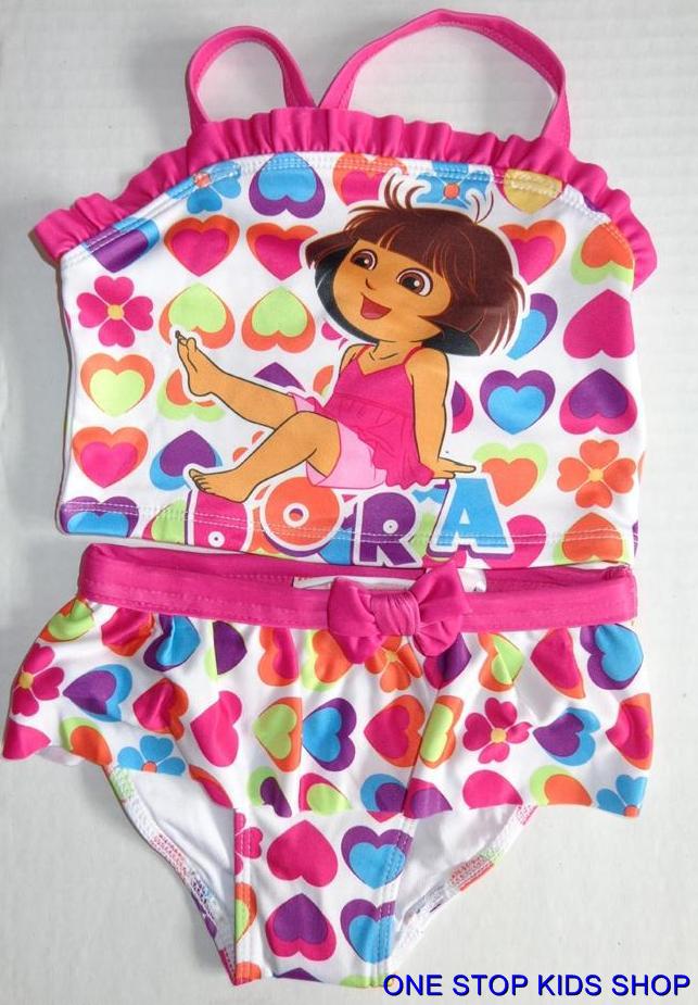 DORA THE EXPLORER 2T 3T 4T 4 5 6 6X Swimsuit TANKINI Bathing Swim Suit ...