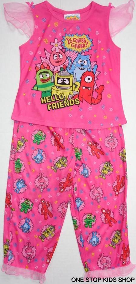 YO GABBA GABBA 2T 3T 4T 5T Pjs Set PAJAMAS Shirt Shorts Foofa Brobee ...