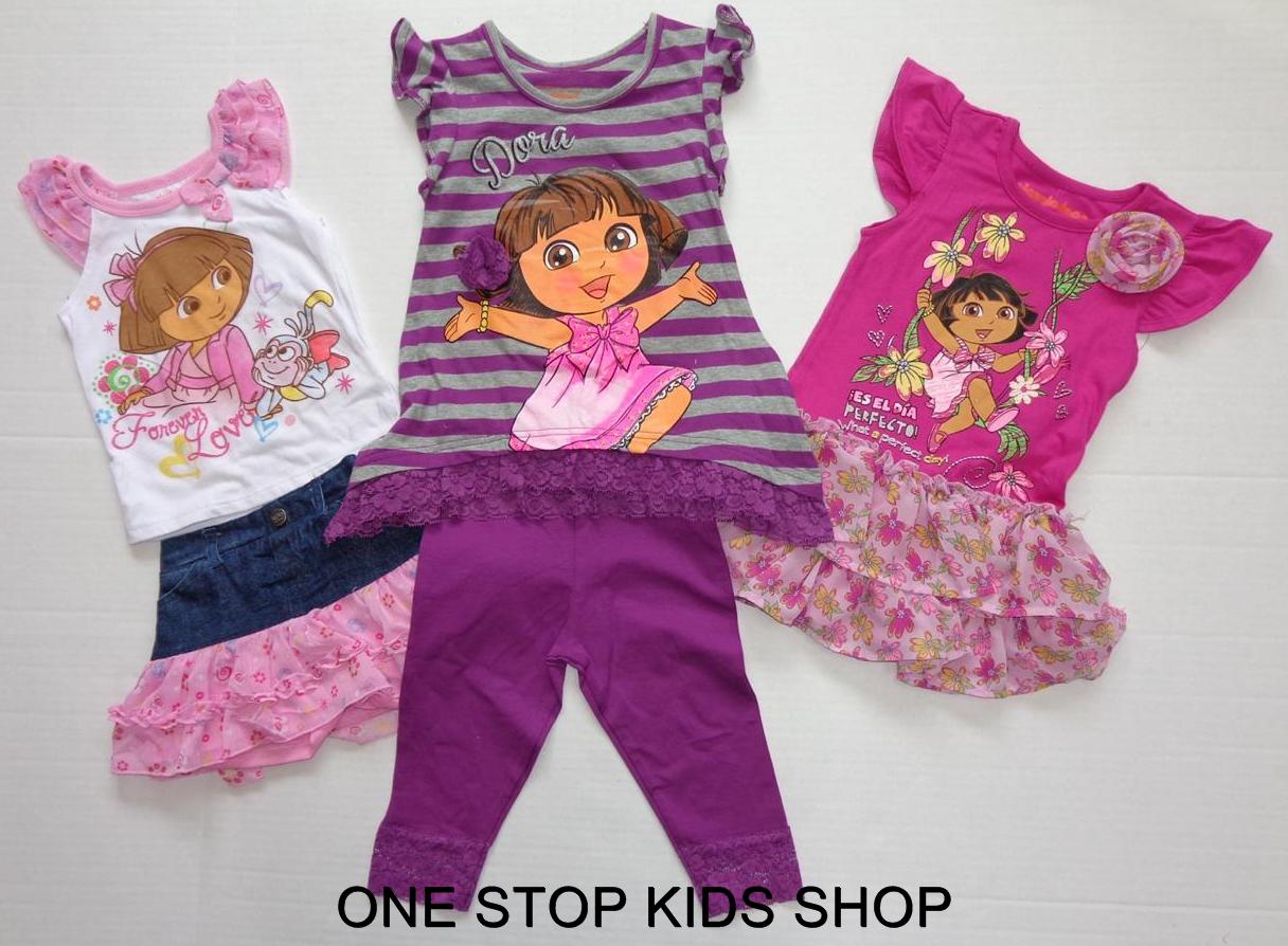 DORA THE EXPLORER 2T 3T 4T 5T Set OUTFIT Skort Shirt Tunic Dress BOOTS ...
