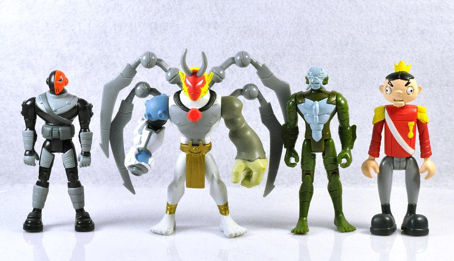 4pcs DC TEEN TITANS MASTER OF GAMES PUPPET KING TRIDENT SLADE 3.5" TOY ...