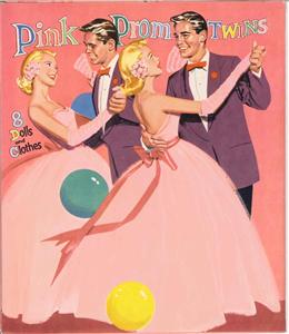 VINTGE 1956 PINK PROM TWINS 8 DOLL PAPER DOLL ~HD LASER REPRO~Orig ...