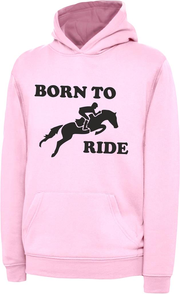 Boys Girls Kids Born To Ride Hoody Hoodie Hooded Sweatshirt Horse ...