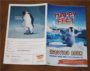 HAPPY FEET ACTIVITY BOOK Original Movie Promotional Item BRAND NEW ...
