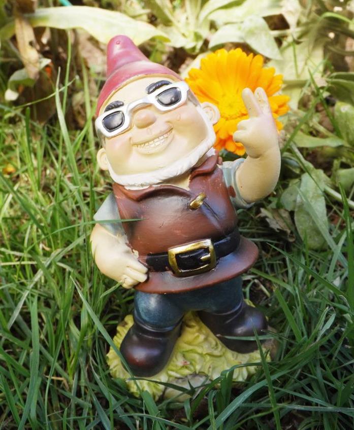 NAUGHTY WOBBLE BIKER GNOMES RUDE INDOOR OUTDOOR FUNNY ORNAMENTS STATUE ...